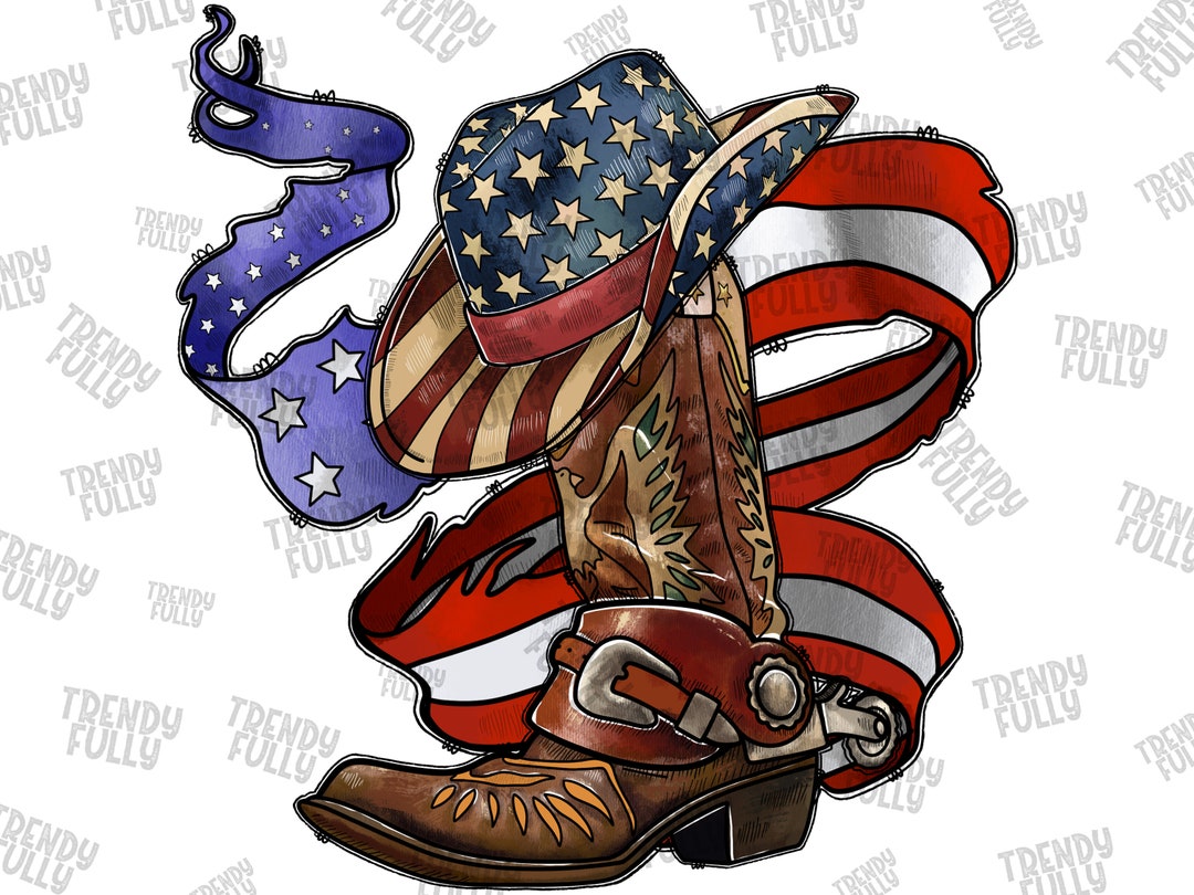 Cowboy Boots PNG, American Flag Png, Country, Western, American Design ...
