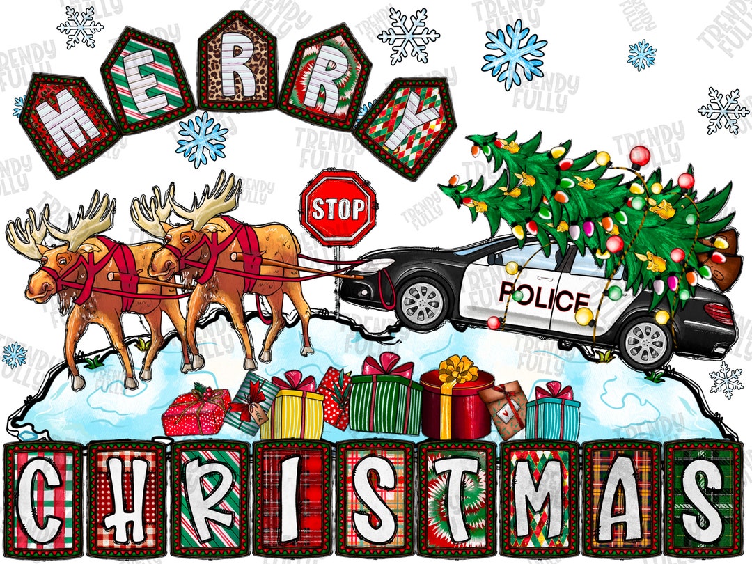 Merry Christmas Police Car Png, Police Car Christmas Png, Kids Police ...