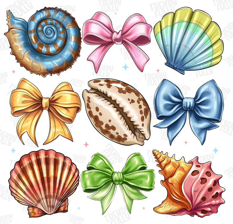 Coquette Seashell PNG, Beach Png, Coastal Png, Summer Vibes Png, Summer ...