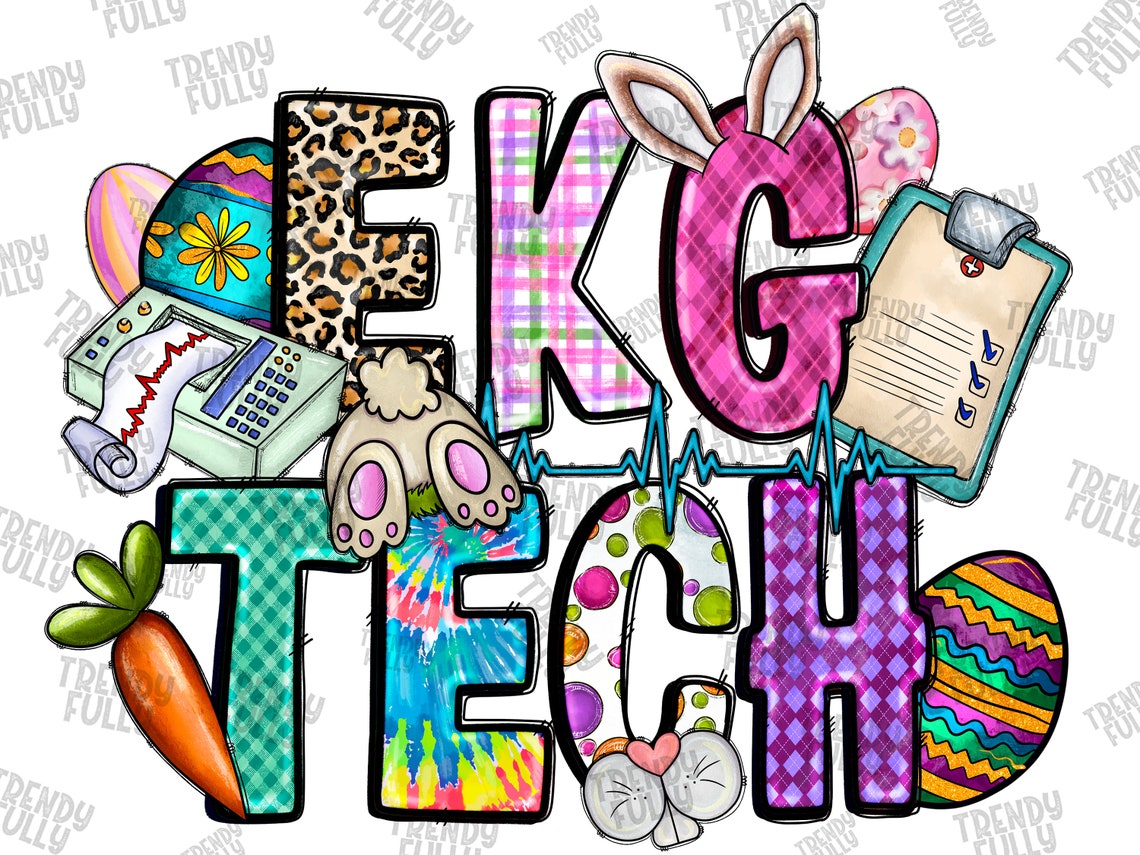 EKG Tech Easter Png Sublimation Design Easter Day Png Happy - Etsy
