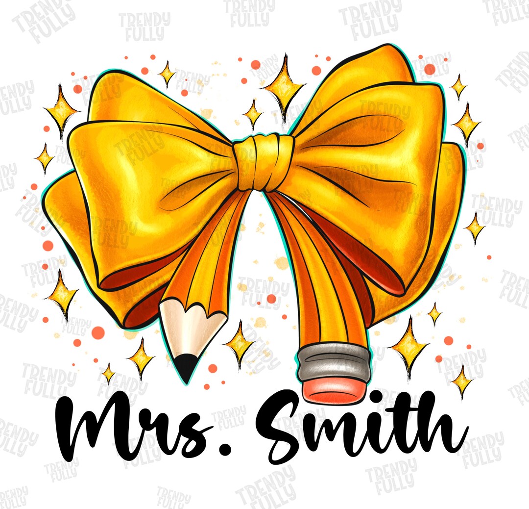 Coquette Teacher Png, Teacher Pencil Coquette Bow Png, Teach Love ...