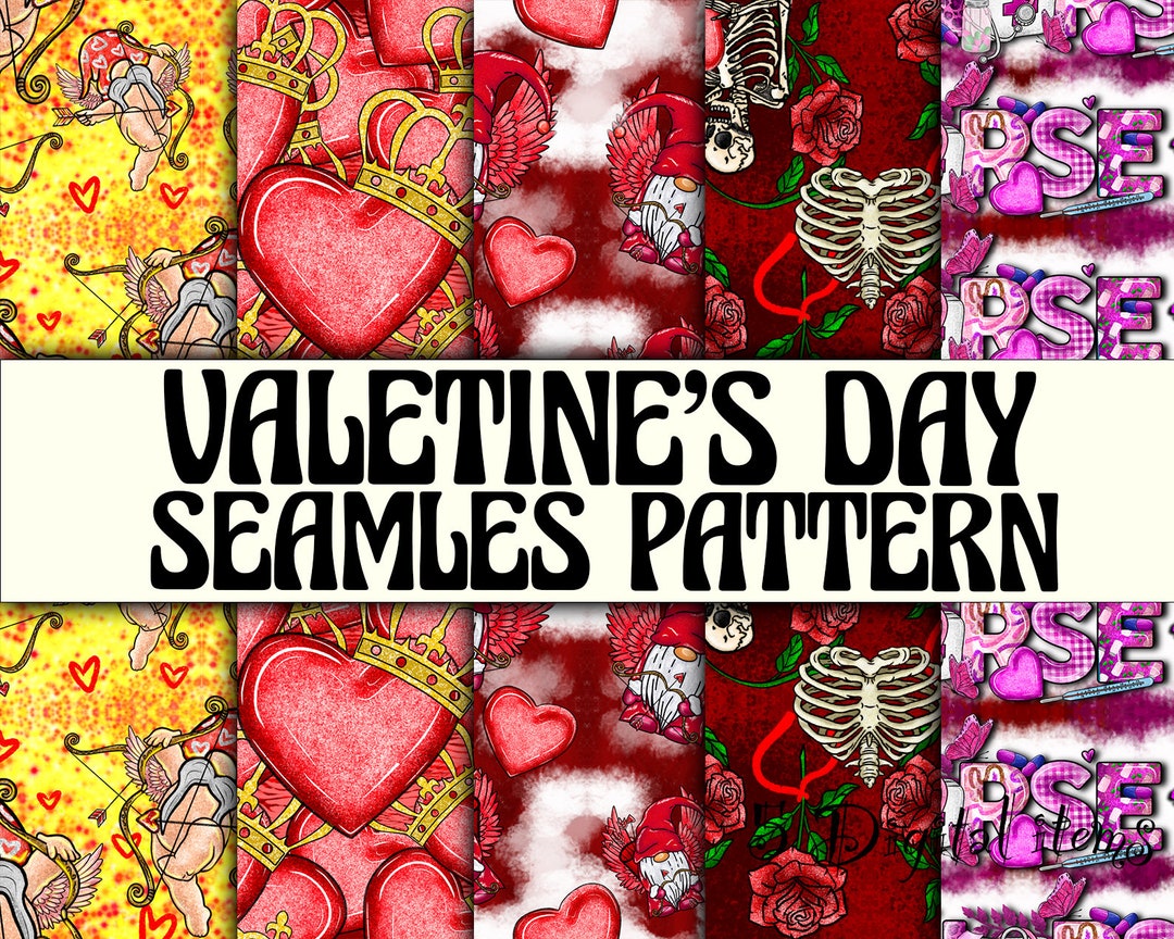 Western Valentines Day Seamless Pattern, Valentine Seamless Repeat ...