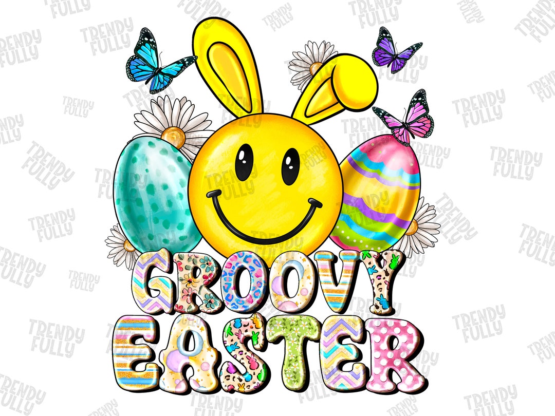 Easter Doodles Png, Easter Png Sublimation, Groovy Easter Png, Cute ...