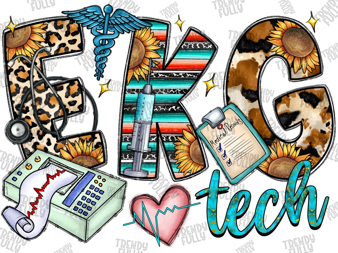 EKG Tech Png, Sublimation Design, Nurse Png, EKG, Electrocardiogram ...