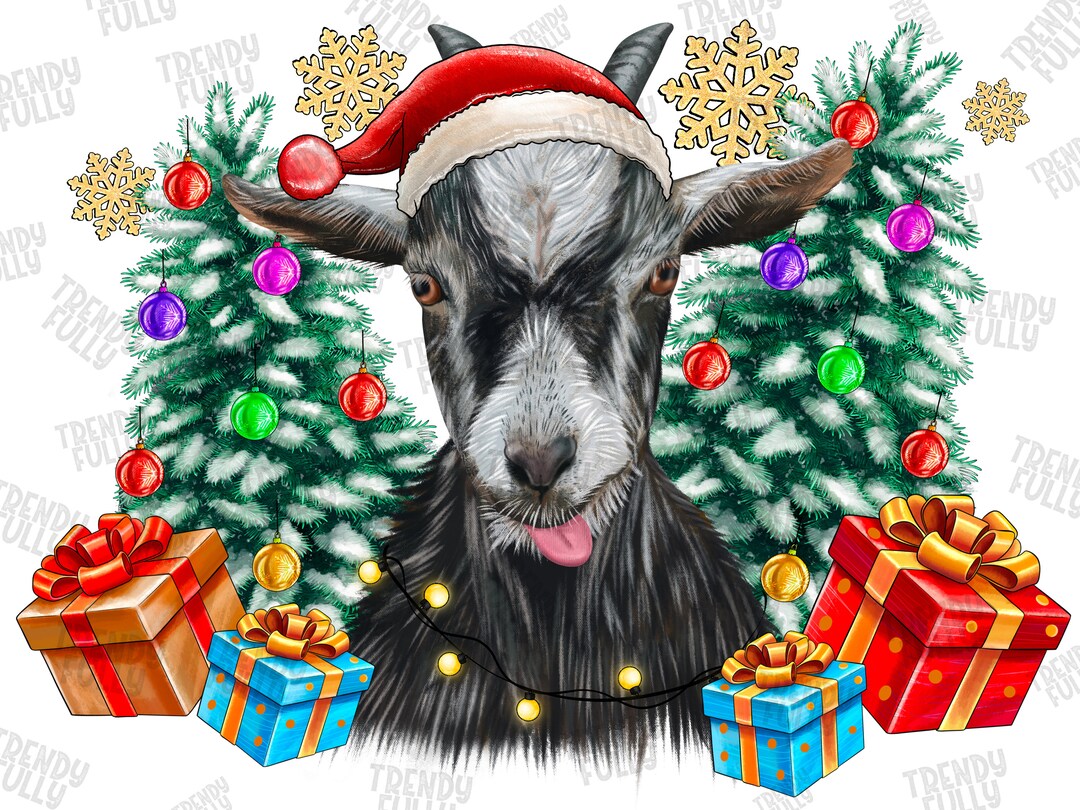 Christmas Goat Png, Merry Christmas Png, Western, Christmas Png, Goat ...