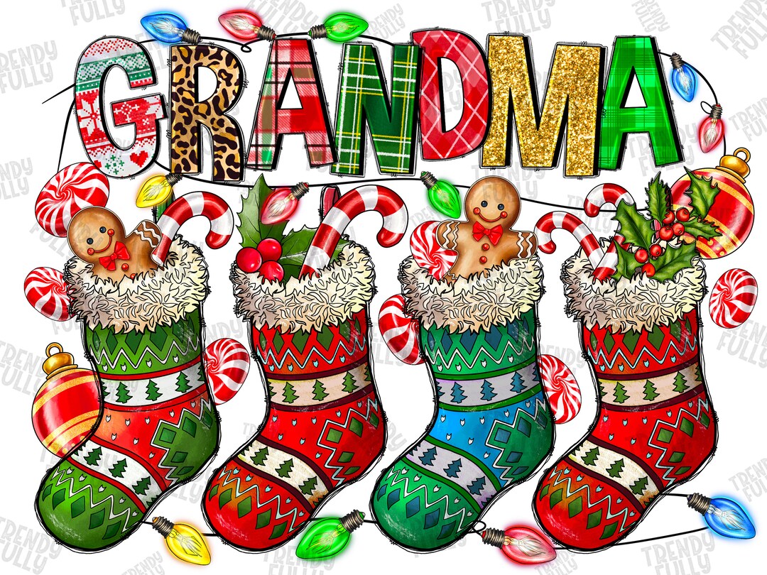 Christmas Grandma Png, Grandma Life, Christmas Season, Christmas Sock ...