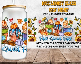 Happy Fall Y'all 16oz Png 16oz Libbey Cup Png 16 Oz - Etsy