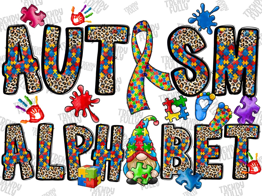 Autism Doodle Alphabet Bundle Png, Autism Alphabet Png,font Png ...