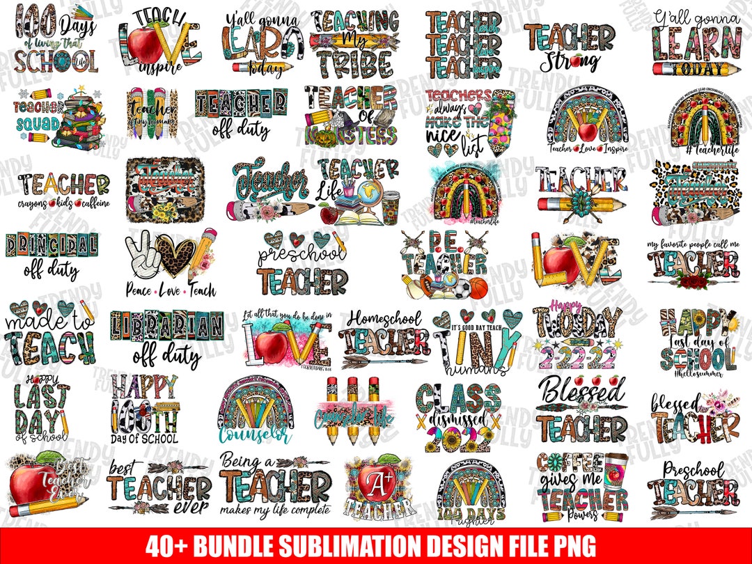 Teacher Bundle PNG, Bundle PNG, Love Teacher Png, Back to School ...