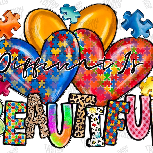 Different is Beautiful Autism Png - Etsy