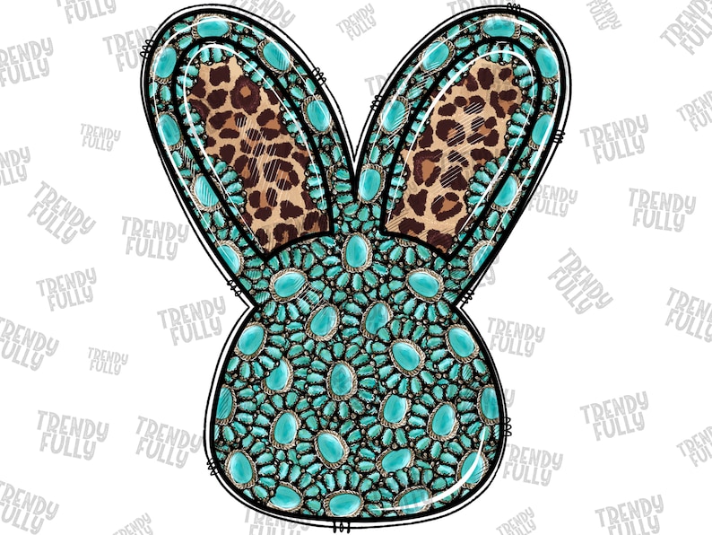 Gemstone Turquoise Rabbit Png Happy Easter PNG Easter Png - Etsy