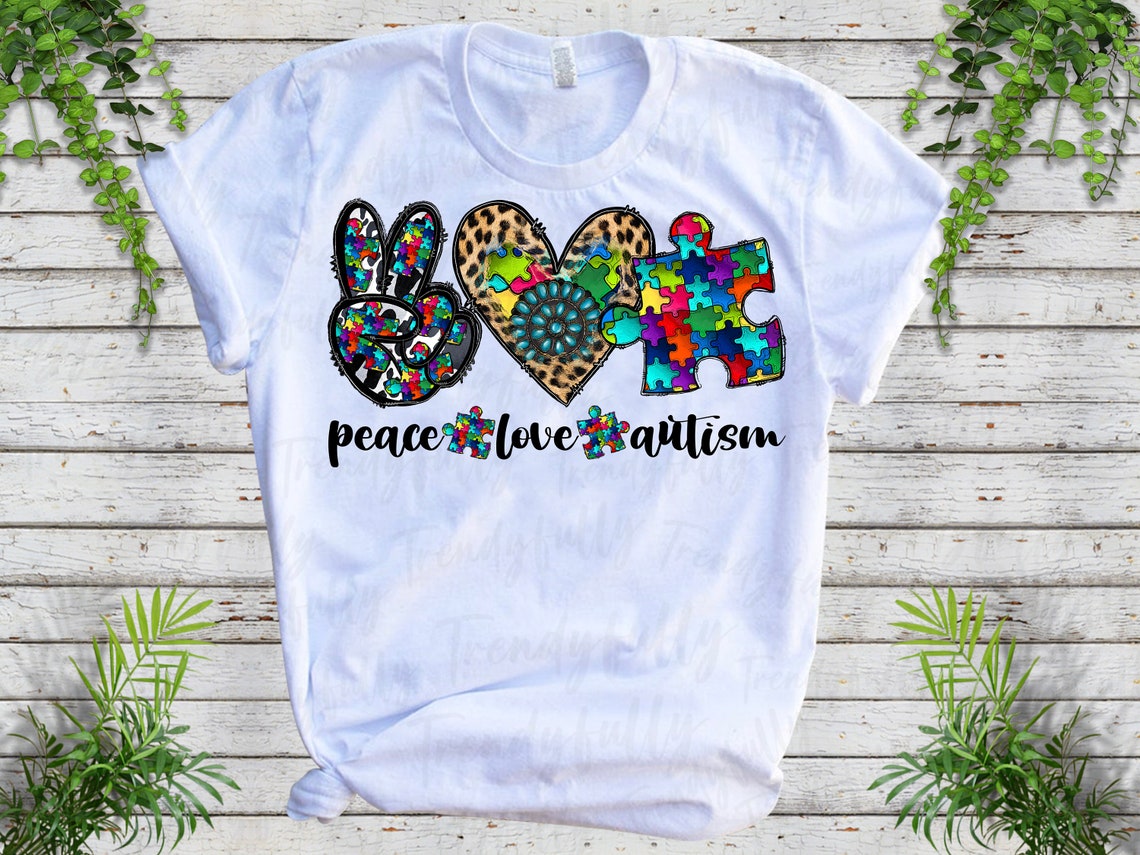 Peace Love Autism Png Autism Awareness PNG Autism Heart - Etsy