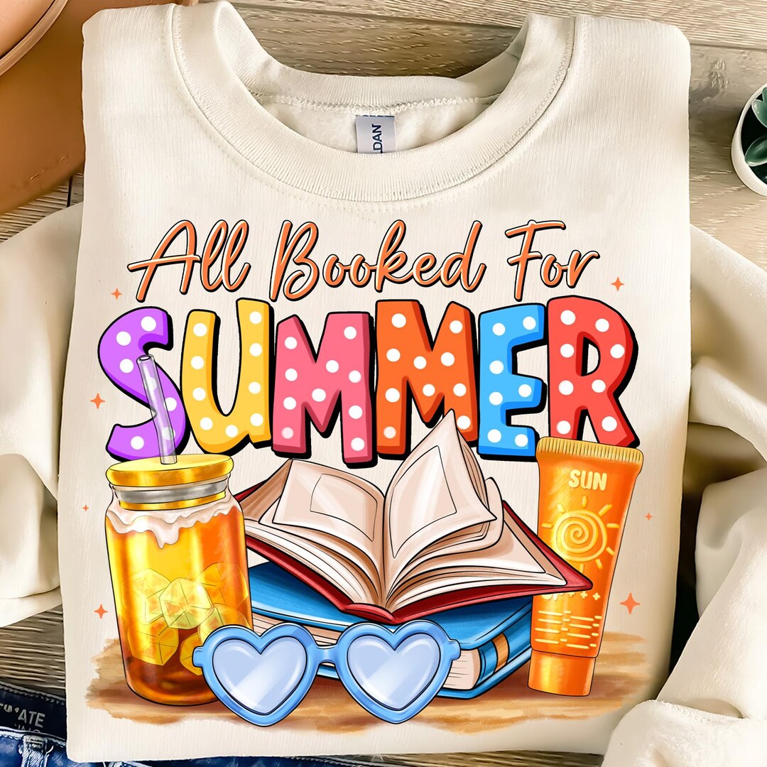 All Booked for Summer Png, Bookish Summer Png, Bookish Girly Png, Iced ...