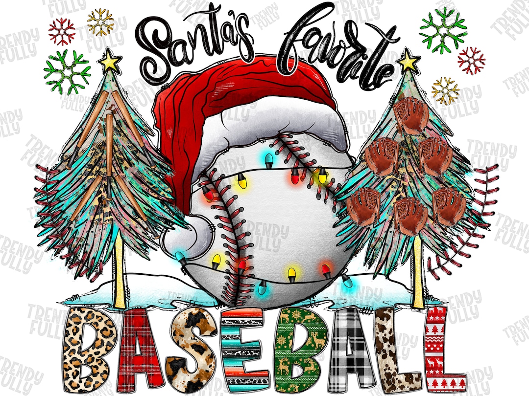 Santa's Favorite Baseball Player for Christmas Png Sublimation Design ...