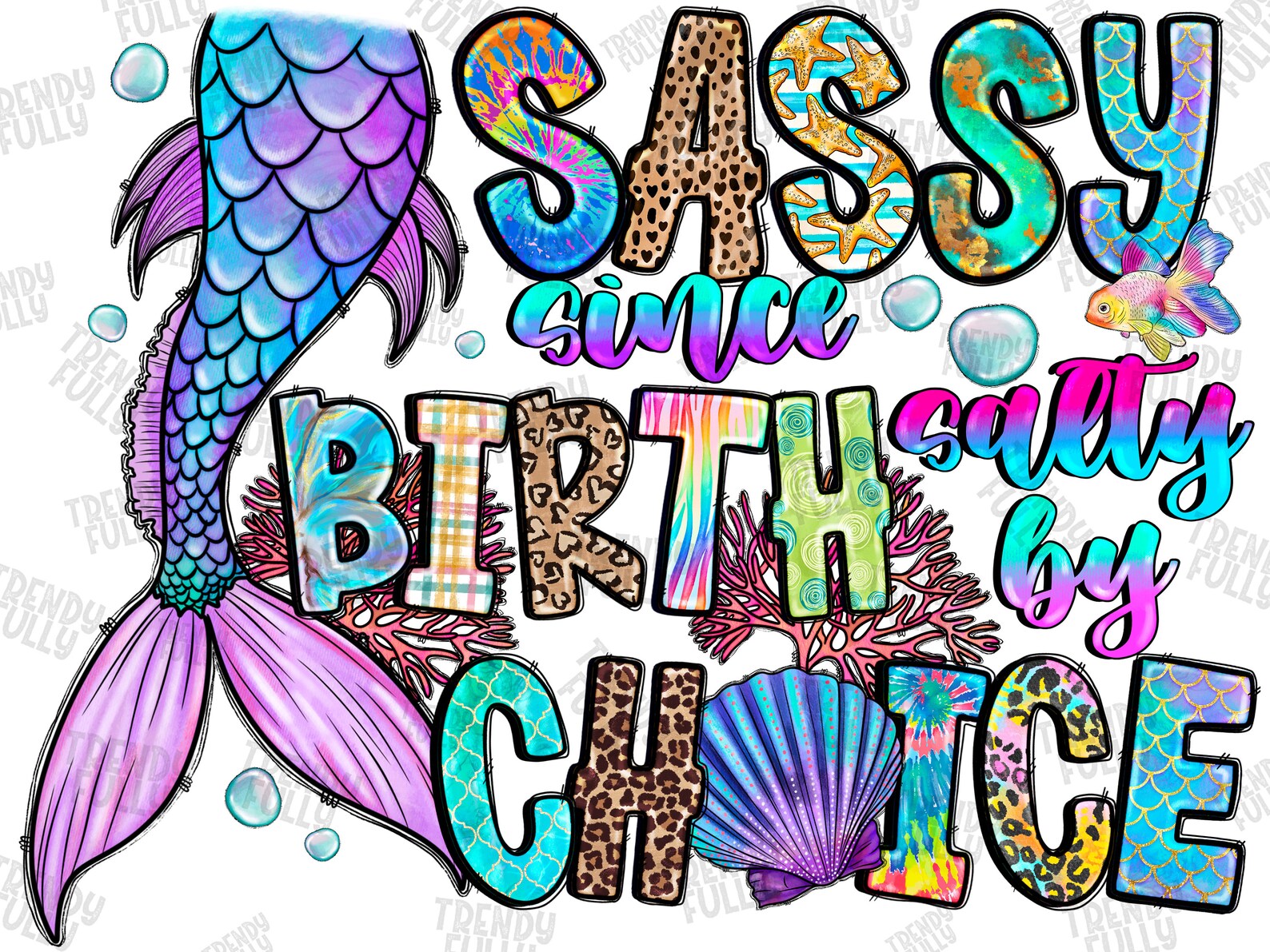 Sassy Since Birth Salty by Choice, Mermaid Png, Mermaid Clipart, Summer ...