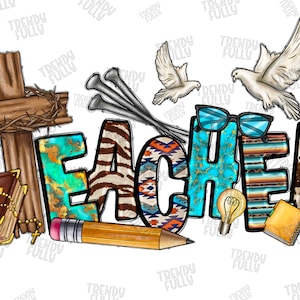 Christian Teacher Png, Cross Png, Sublimation Design Download ...