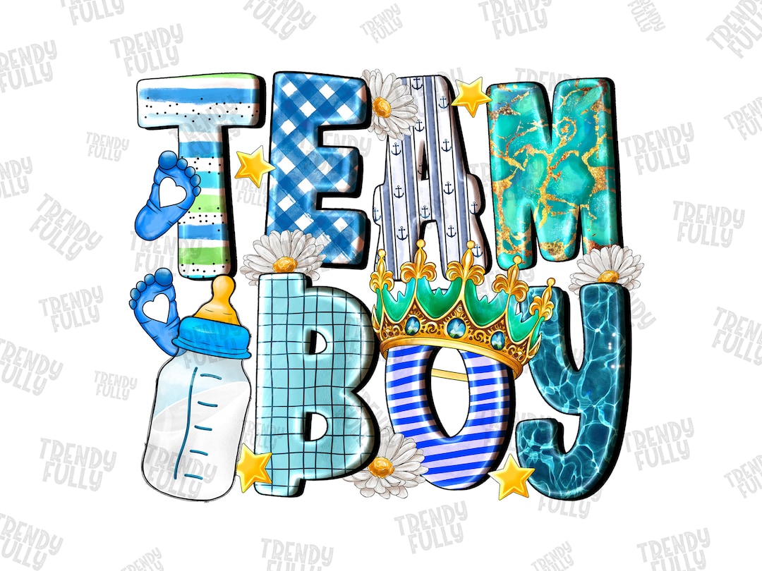 Team Boy Png Sublimation Design, Gender Reveal Png, Gender Party Png ...