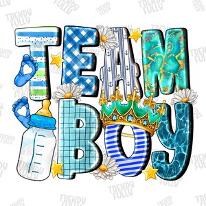 Team Boy Png Sublimation Design, Gender Reveal Png, Gender Party Png ...