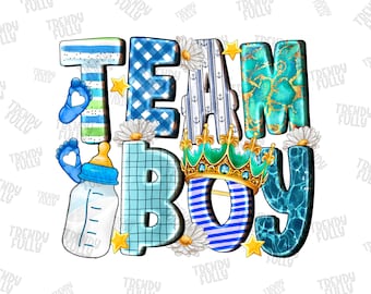 Team Boy Png Sublimation Design, Gender Reveal Png, Gender Party Png ...