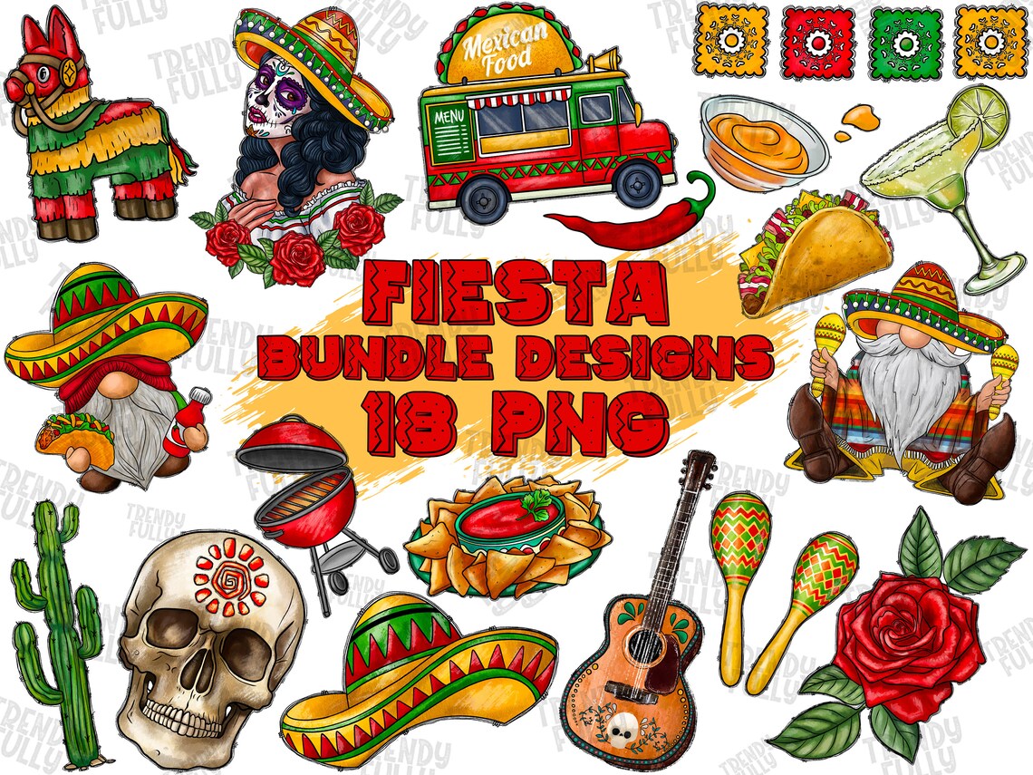 Fiesta Doodle Alphabet Bundle, Mexico Png, Sublimation Design, Cinco De ...