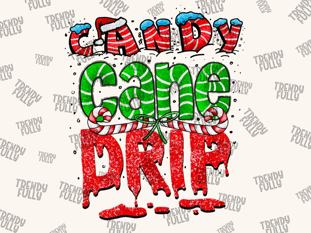 Candy Cane Drip Png, Candy Png, Christmas Png, Digital Download , Candy ...