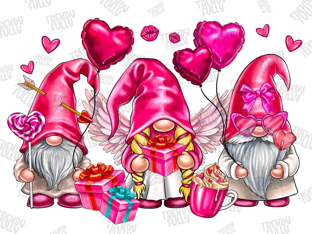 Gnomies Valentine's Day Png Sublimation Design Download, Cupid Gnome ...