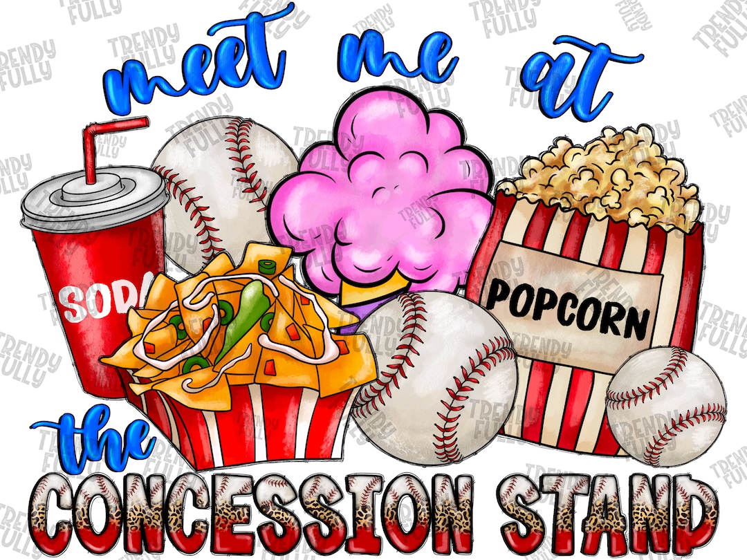 Meet Me at the Concession Stand Png, Baseball Clipart, Baseball ...