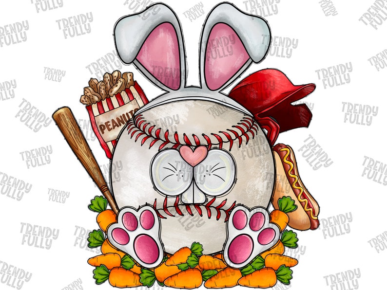 Baseball Ball Easter Day Png Sublimation Design Easter Bunny - Etsy