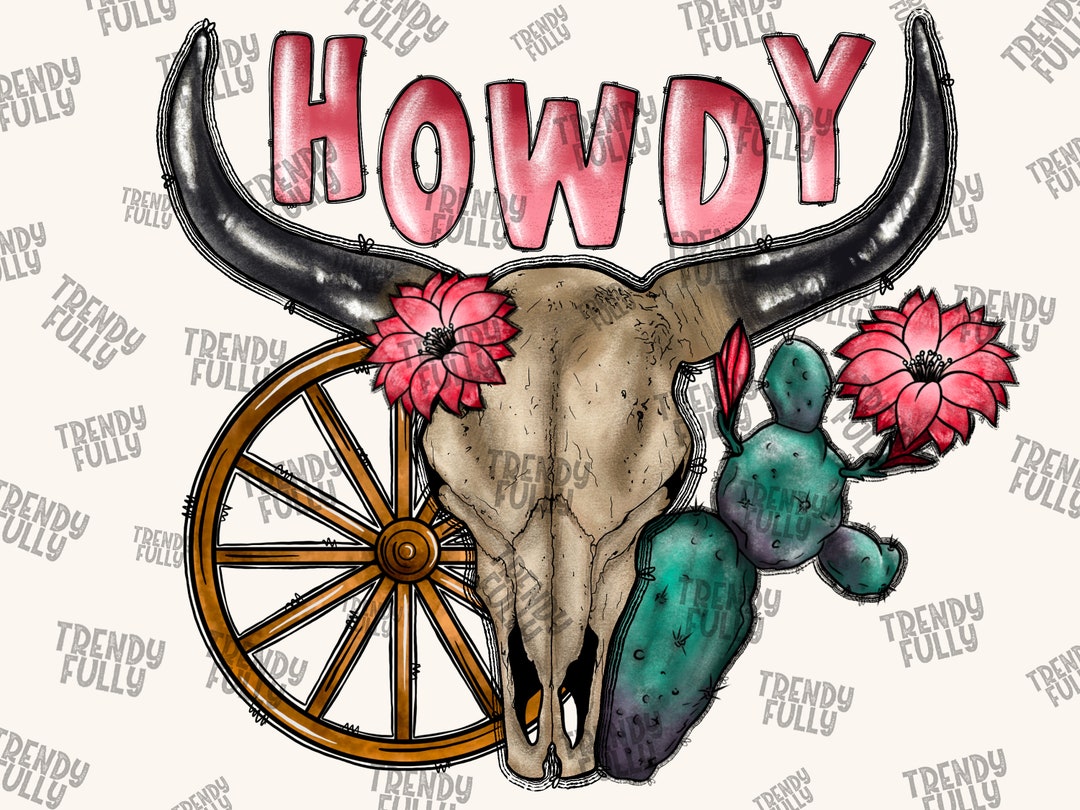 Howdy PNG File, Boho Skull PNG, Howdy Design PNG, Leopard, Cowhide ...