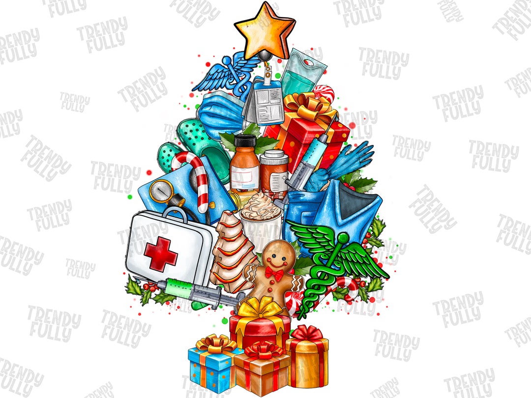 Nurse Christmas Tree Png, Santa's Favorite Nurse Png, Nurse Life ...