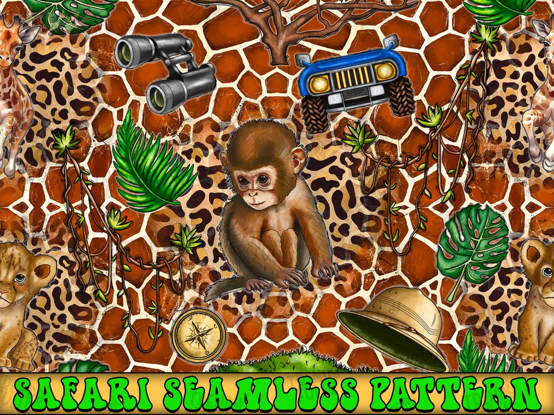 Zoo Crew Seamless Pattern Png, Seamless Pattern Design, Safari ...