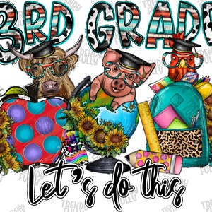 3rd Grade Let's Do This Png, Cow, Pig, Chicken, Crayons Png, Western ...