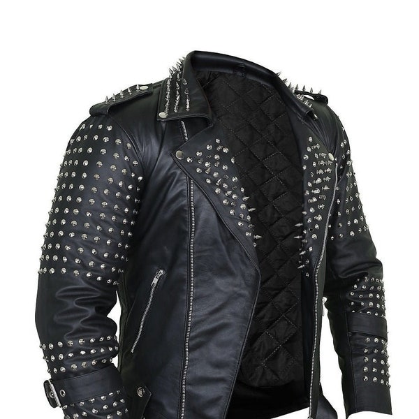 Punk Leather Jacket - Etsy