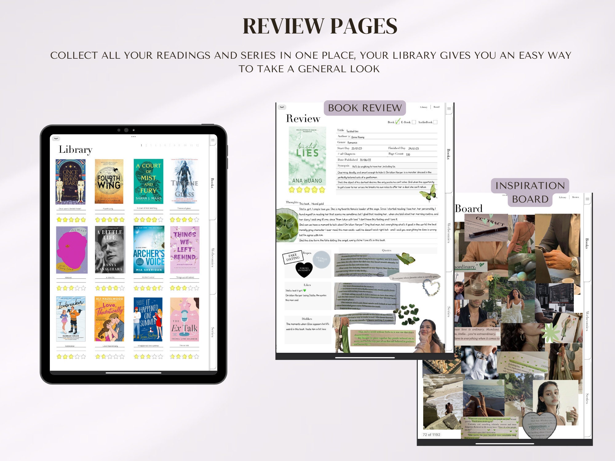 Digital Reading Journal Template, Digital Book Journal PDF, Digital ...