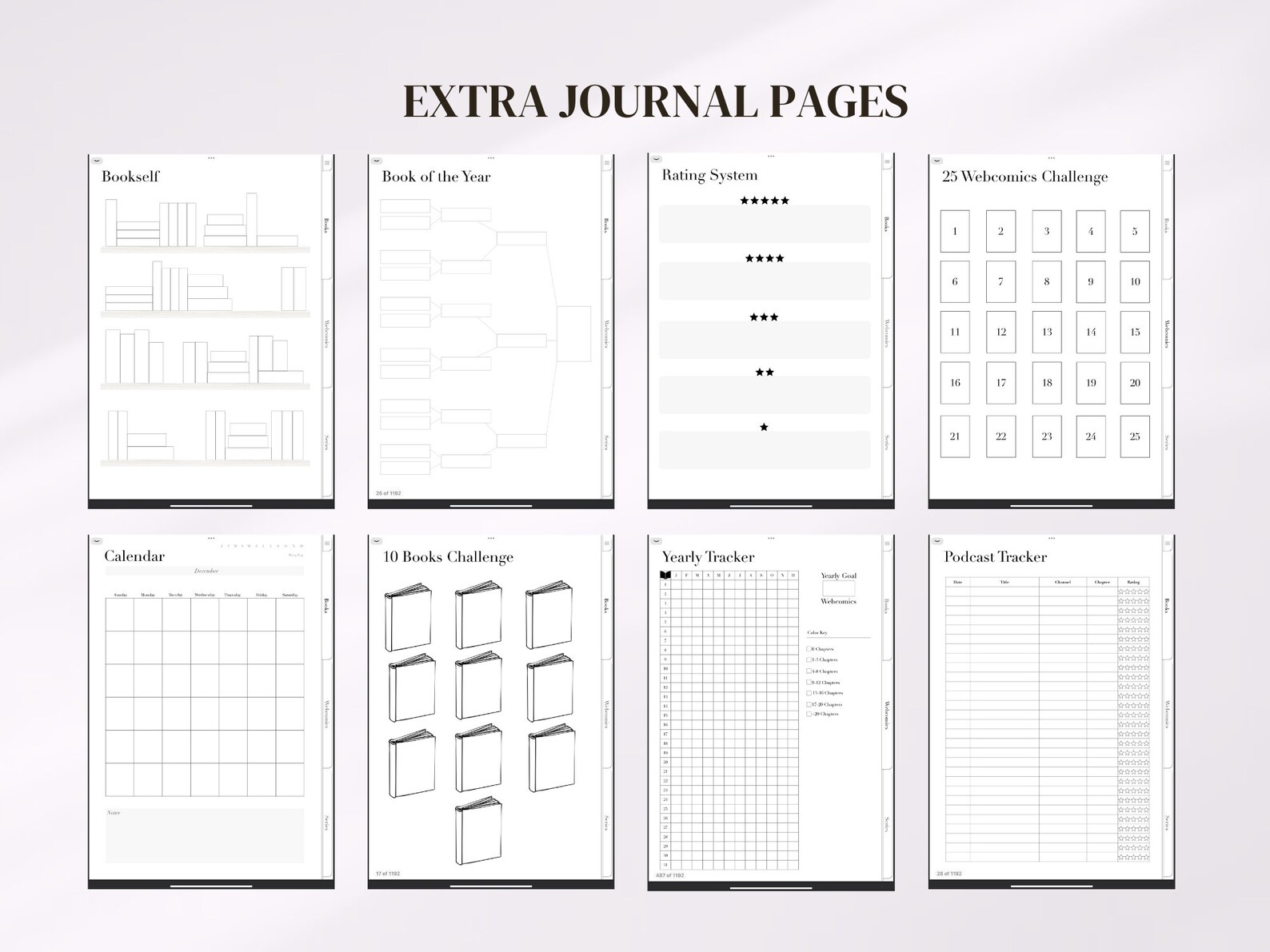 Digital Reading Journal Template, Digital Book Journal PDF, Digital ...