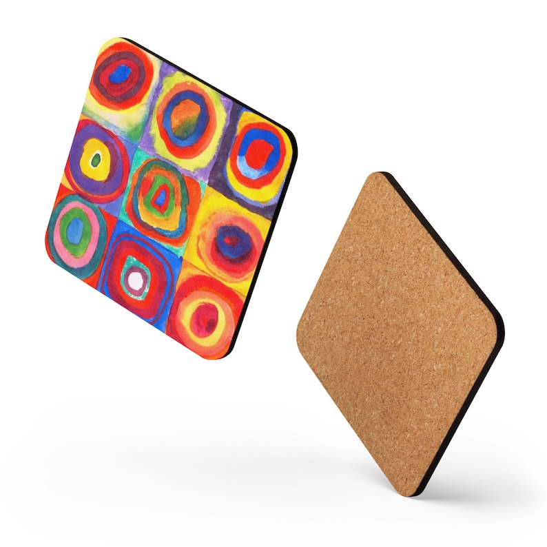 Kandinsky Color Study, Squares With Concentric Circles Cork-back Coaster - Etsy