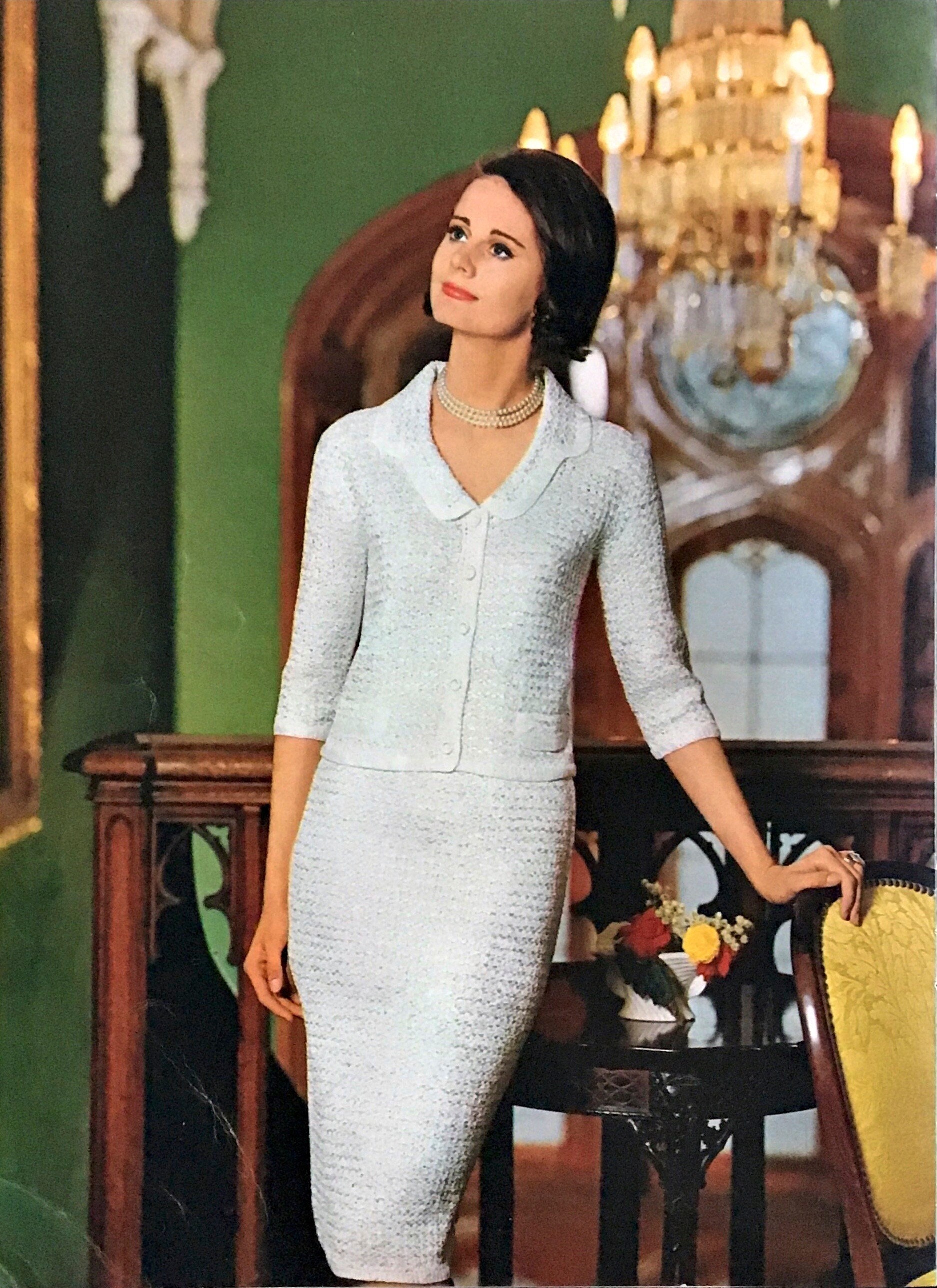 MARIA Reynolds Design in Ribbon vintage Knitting Pattern 1950s Couture Fashionwomen's Clothing ...