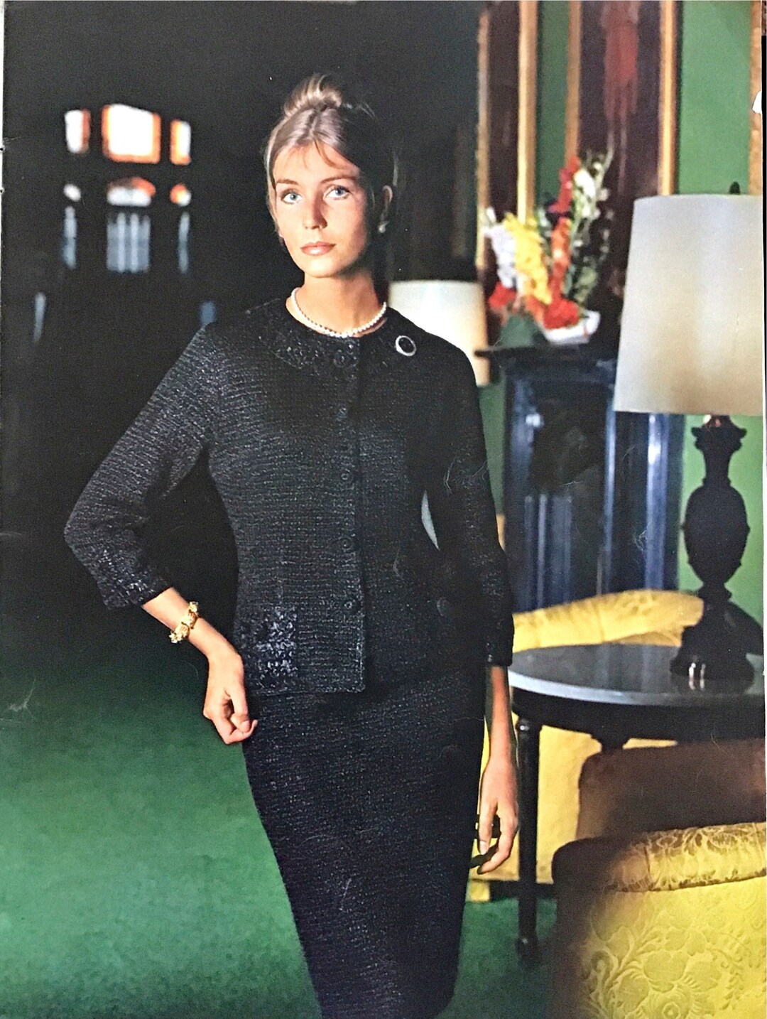 CLARISSA vintage Knitting Pattern Reynolds Design in Ribbon women's ...