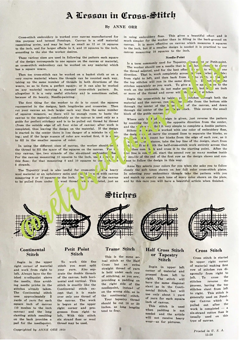 Anne Orr Cross Stitch - Book 49- **PDF** - Instant Digital Download ...