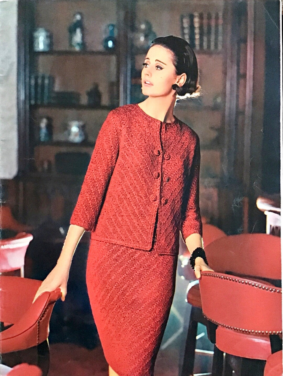 YVONNE Reynolds Design in Ribbon vintage Knitting Pattern 1950s Couture Fashionwomen's Clothing ...