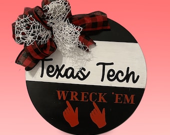 Texas Tech Wreck em Tech Sign - Etsy