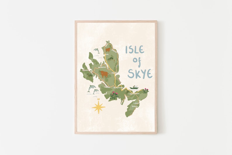 Isle of Skye Map Print | Illustrated Map | Print Scotland ...