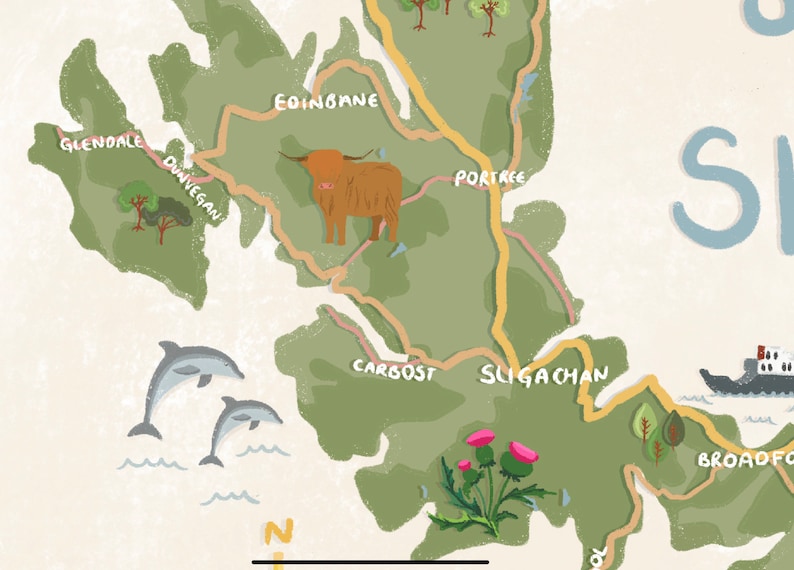 Isle of Skye Map Print | Illustrated Map | Print Scotland ...