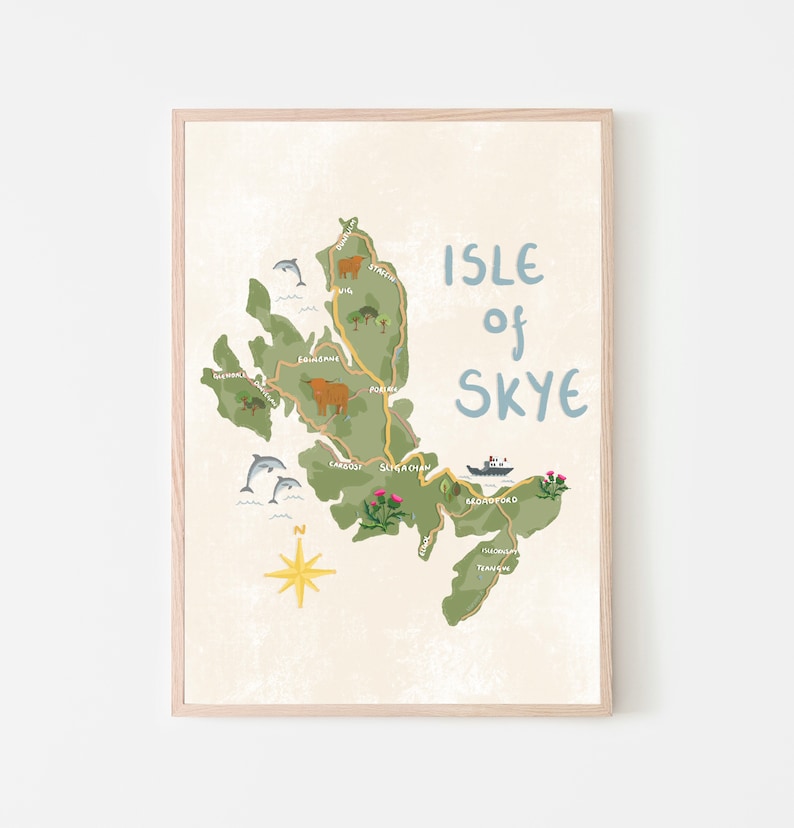 Isle of Skye Map Print | Illustrated Map | Print Scotland ...