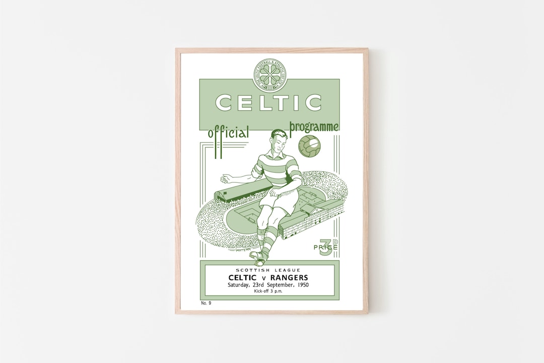 Vintage Celtic FC Poster | Scottish Football Print | Celtic Print ...