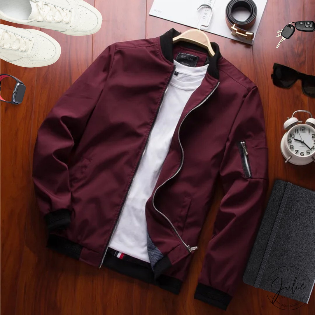 Men's Jacket, Men's Bomber Spring Autumn Winter Jacket, Men's Slim ...