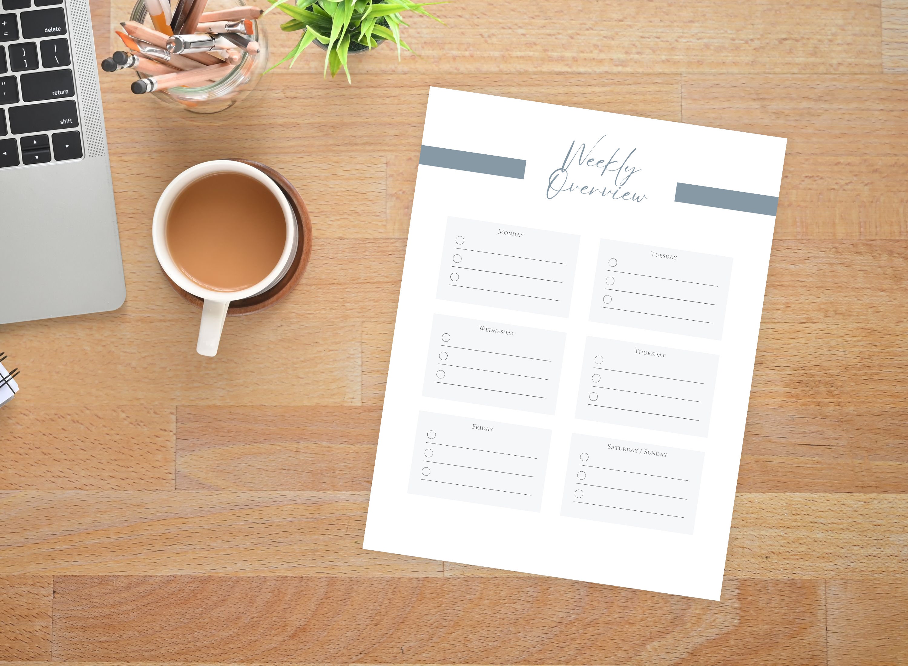 Weekly Overview Planner Sheets Digital Download Printable - Etsy