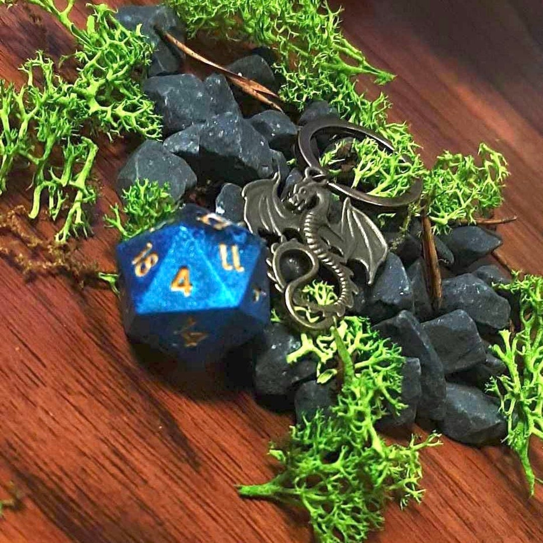Dice D20 Dungeons and Dragons Keychain D and D Dnd Keychain - Etsy