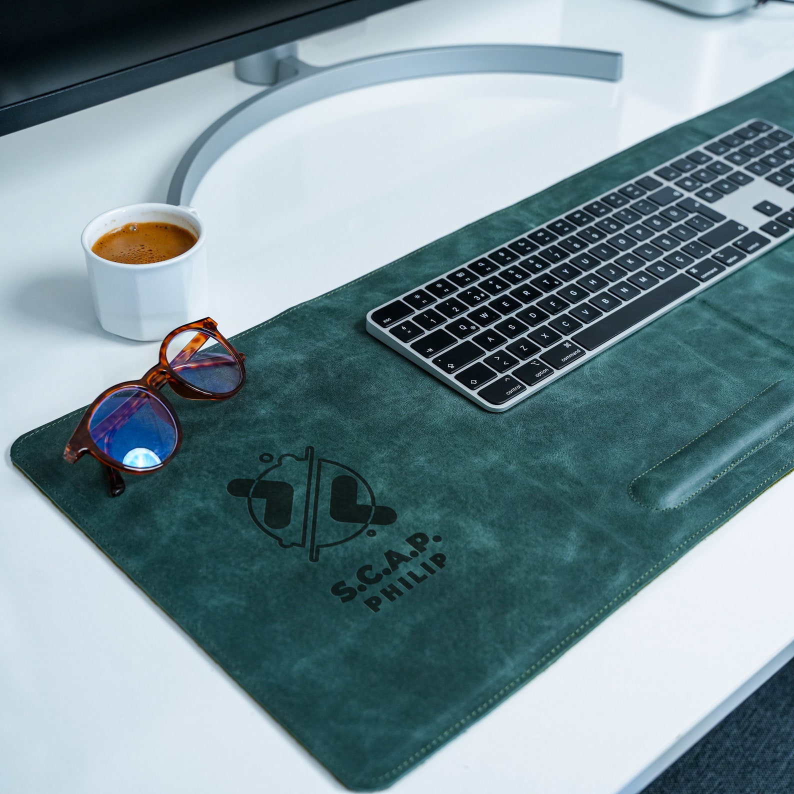 Personalized Leather Desk Mat, Keyboard Wrist Rest, Mouse Pad ...