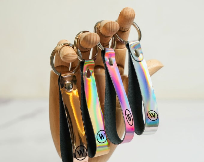 Personalized Leather Keychain, Custom Monogram Keychain, Key Fob ...